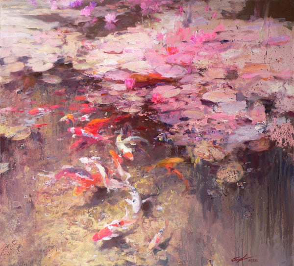 "Koi" Oil Painting for Sale | Benarto Online Art Gallery